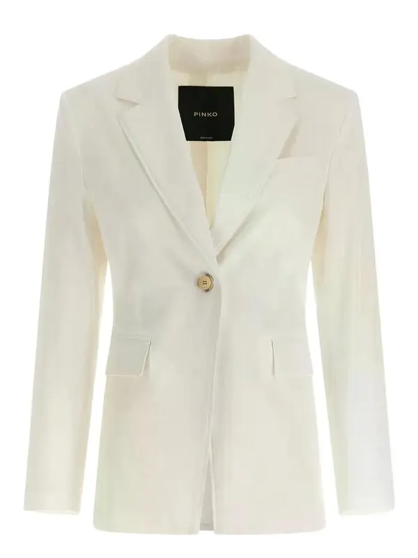 Pinko Effie Single-breasted Blazer - White