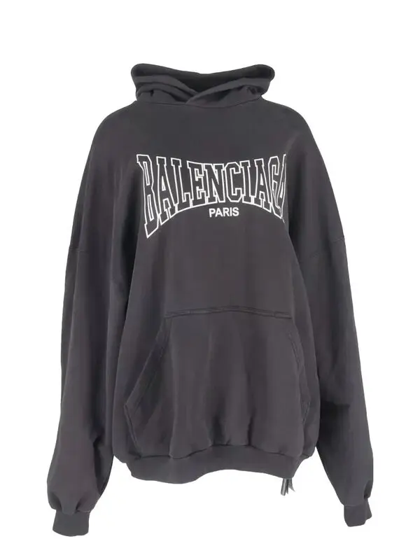Balenciaga Logo-print Hoodie - Grey