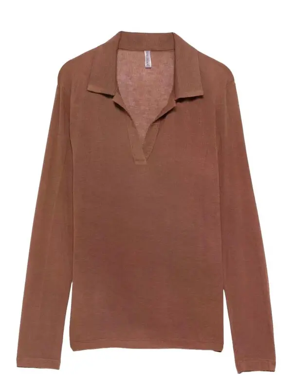 DANIELE FIESOLI V-neck Polo - Brown
