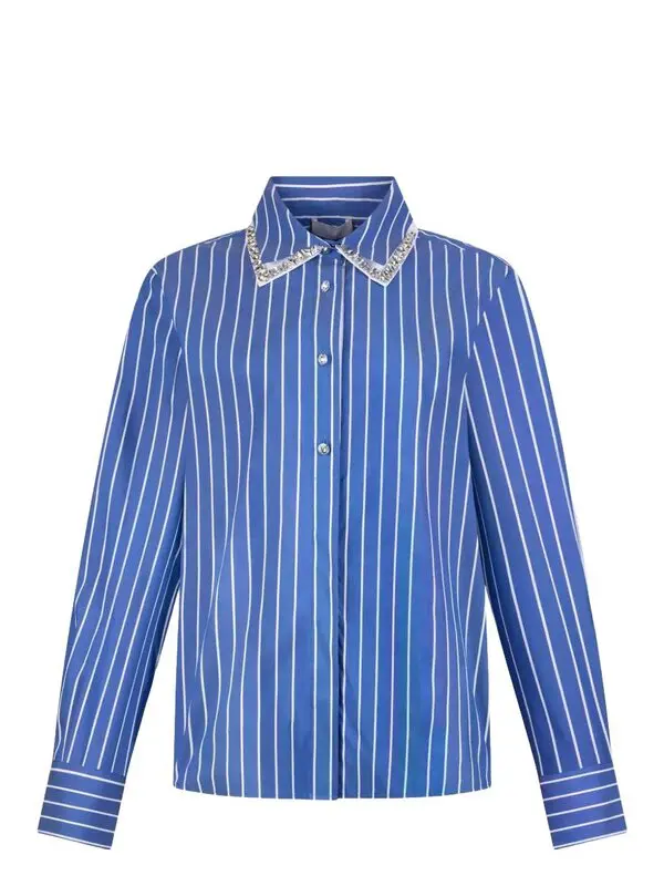 Liu Jo Striped Shirt With Jeweled Embellishments - Blue