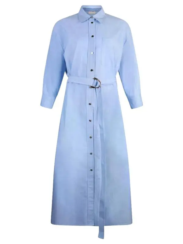 Liu Jo Patch-pocket Belted Midi Shirt Dress - Blue