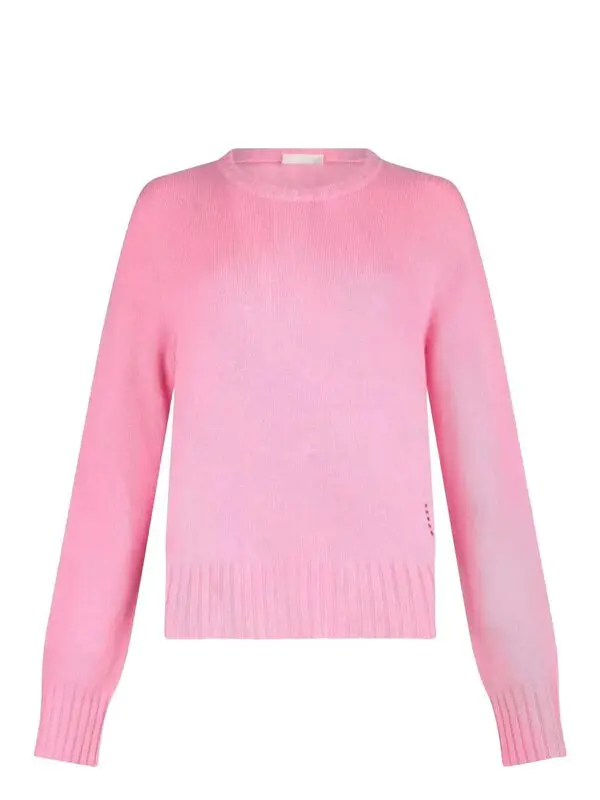 Liu Jo Ribbed Perforated Logo Sweater - Pink
