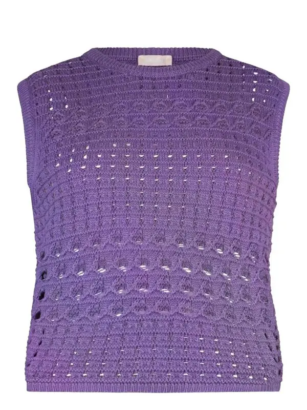 Liu Jo Crochet Round-neck Jumper - Purple