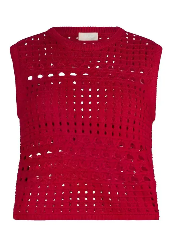 Liu Jo Crochet Round-neck Sweater - Red