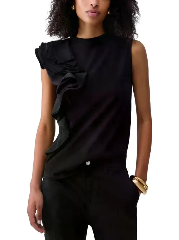 Liu Jo Ruffled Sleeveless Top - Black