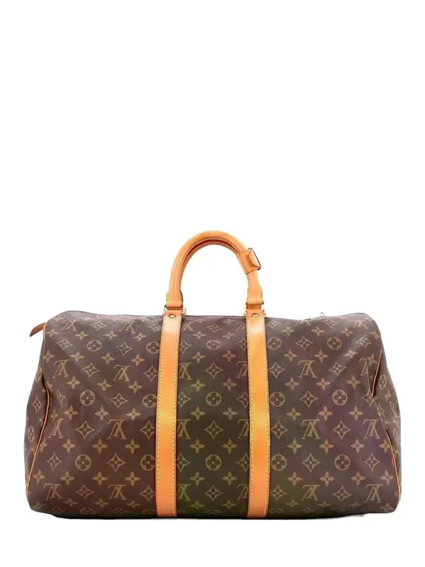 LOUIS VUITTON Keepall Monogram Canvas 45 Satchel - Brown