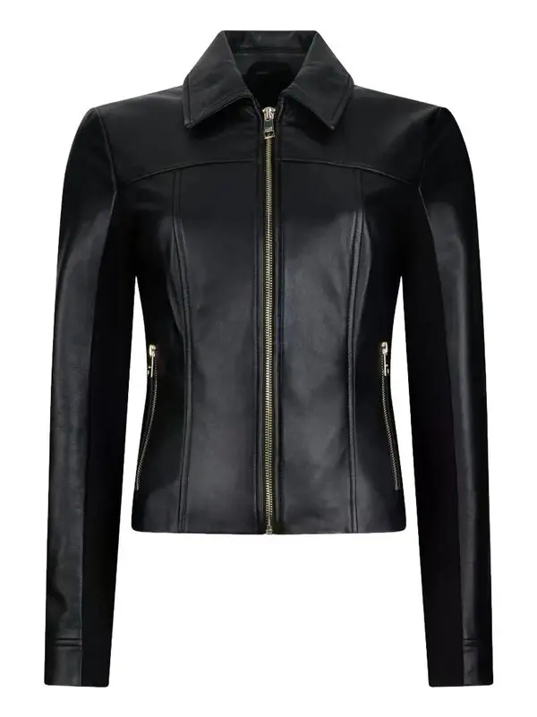 Liu Jo Leather Zip-up Jacket - Black