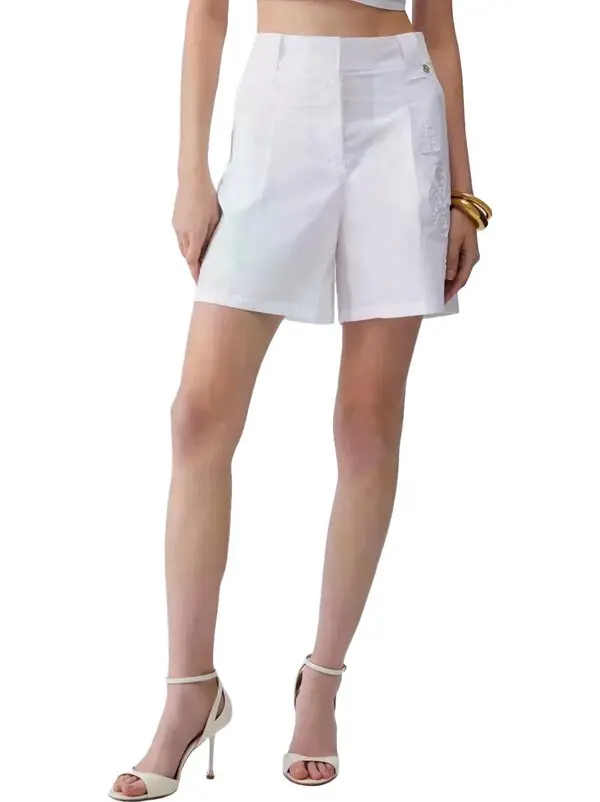 Liu Jo Embroidery Poplin Shorts - White