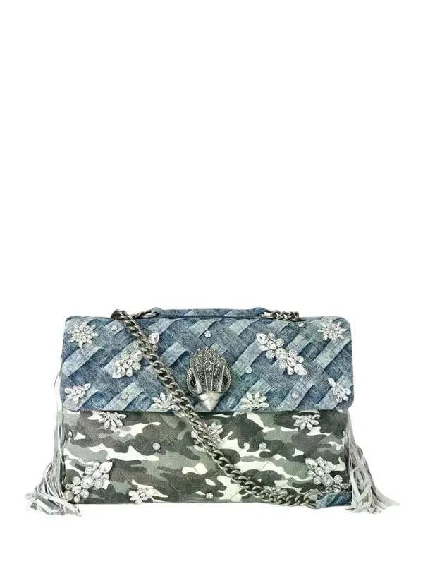 Kurt Geiger Xxl Kensington Crystal-embellished Shoulder Bag - Grey