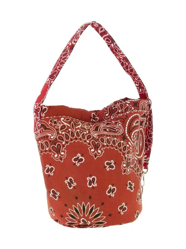 CALL IT BY YOUR NAME Bandana-print Bucket Bag - Red