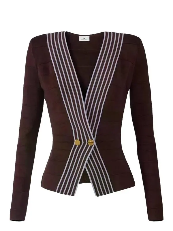 Elisabetta Franchi Striped Cardigan - Brown