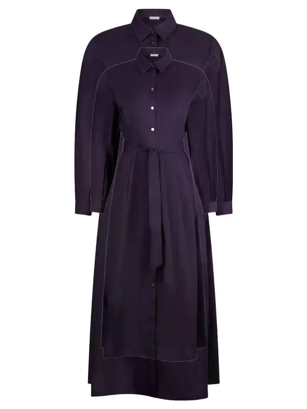 Liu Jo Poplin Midi Shirt Dress - Purple