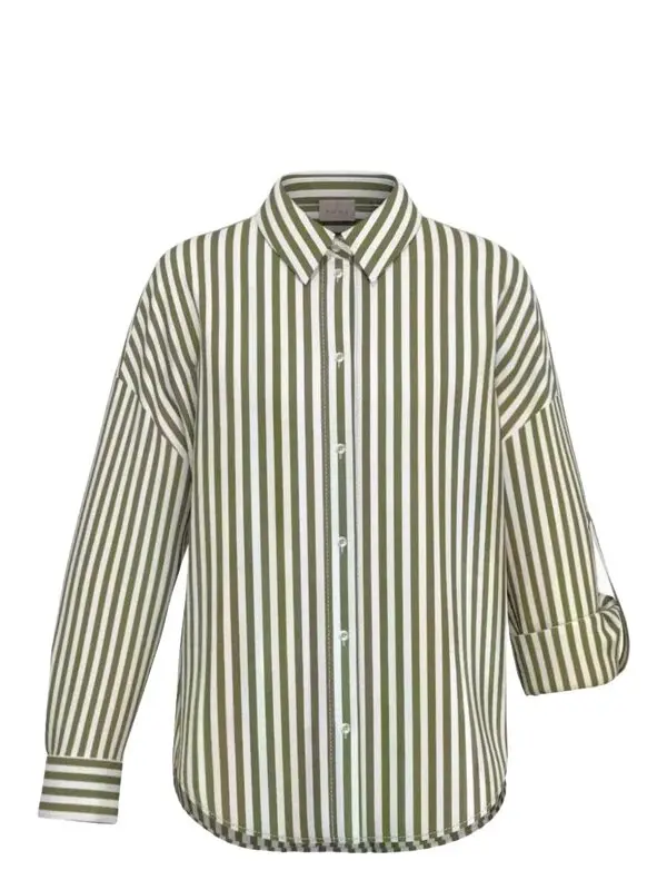 Marella Striped Button-down Shirt - Green