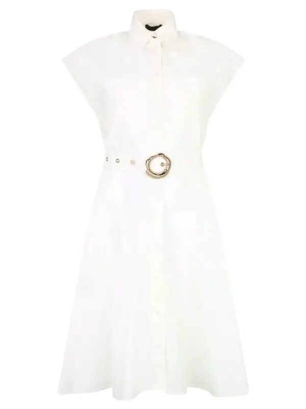 Liu Jo Belted Mini Shirt Dress - Neutrals