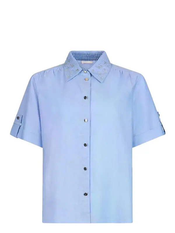 Liu Jo Bejeweled Oxford Shirt - Blue