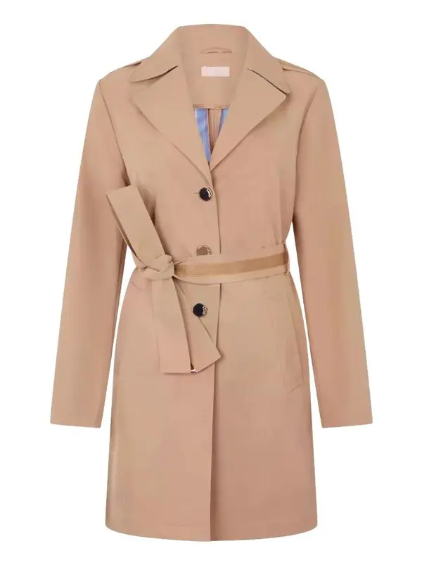 Liu Jo Belted Trench Coat With Classic Lapel - Neutrals