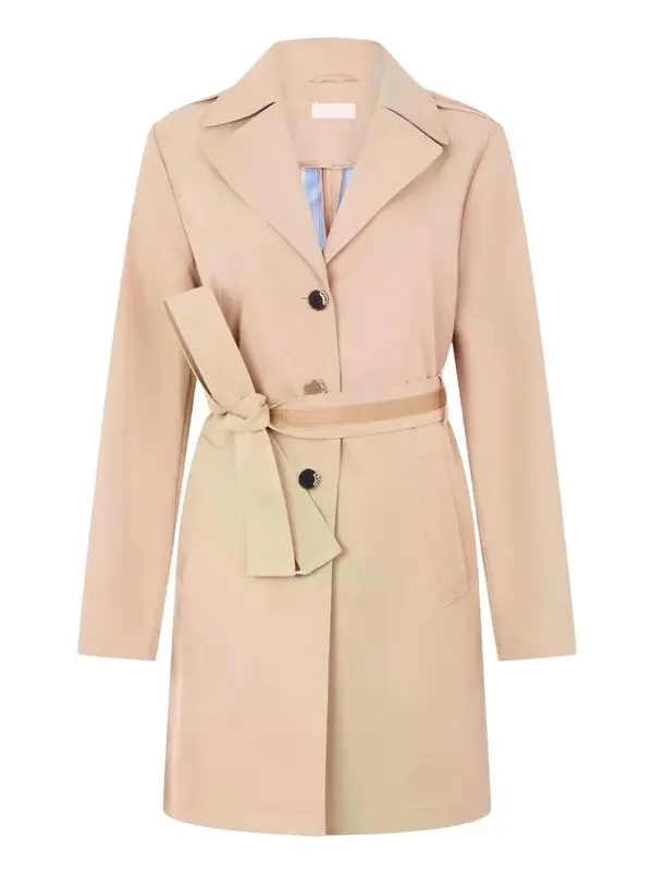 Liu Jo Belted Trench Coat With Classic Lapel - Neutrals