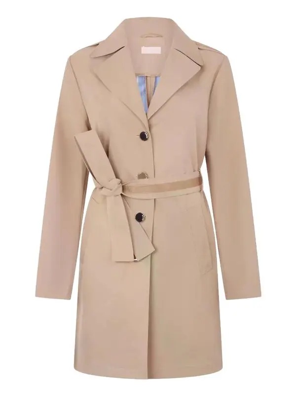 Liu Jo Belted Trench Coat With Classic Lapel - Neutrals