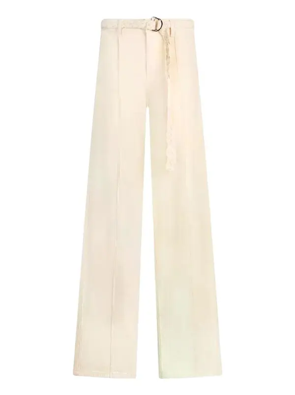 Liu Jo Braided-belt Flared Trousers - Neutrals