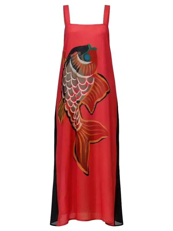 OSKLEN Printed Midi Dress - Red