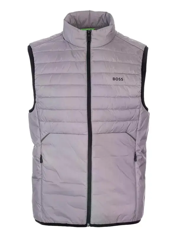 BOSS Quilted Sleeveless Gilet - Grey