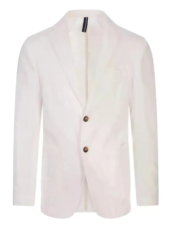 RUSSOCAPRI Oxford Button Blazer - White