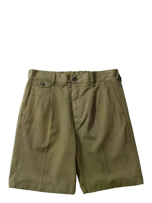 EDMMOND STUDIOS Button Detailed Pleated Shorts - Green