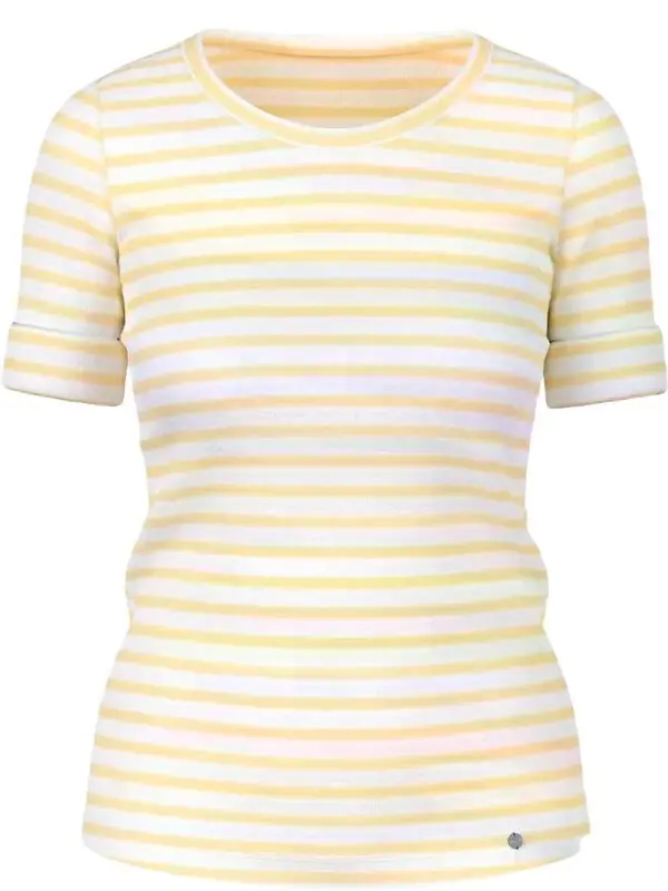 MARCCAIN Striped Cuffed T-shirt - White