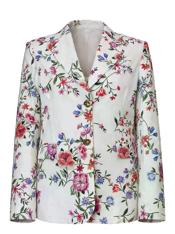 Liu Jo Floral Print Blazer - White