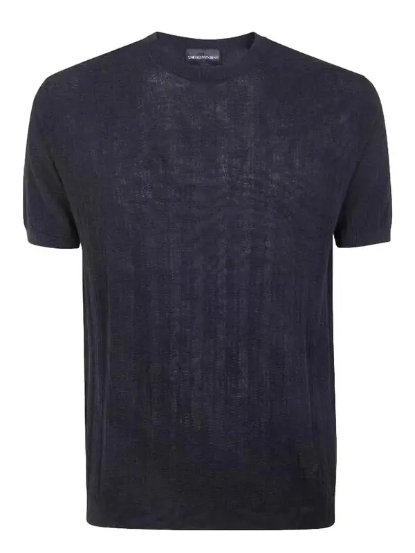 Emporio Armani Ribbed-textured T-shirt - Grey