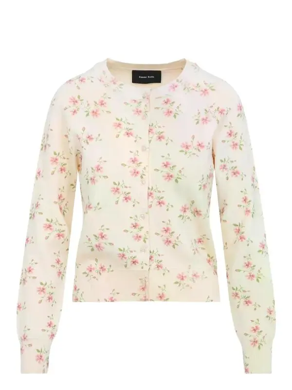 Simone Rocha Floral-print Cardigan - Neutrals