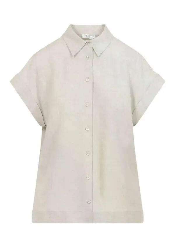 Peserico Button Linen Shirt - Neutrals