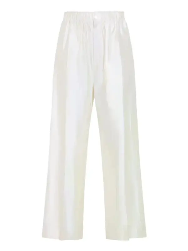 Carven Elasticated-waist Wide-leg Trousers - White