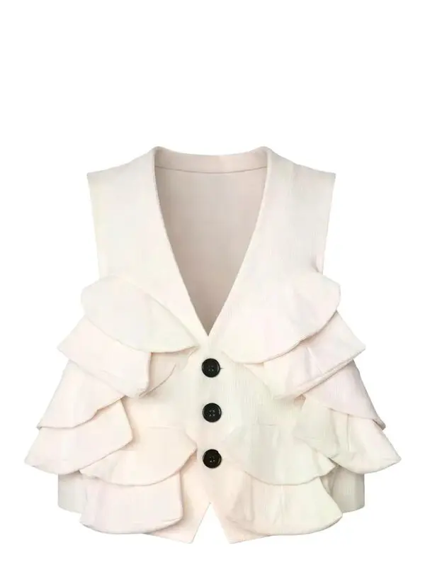 CHRISTOPHER NEMETH Ruffled Waistcoat - Neutrals
