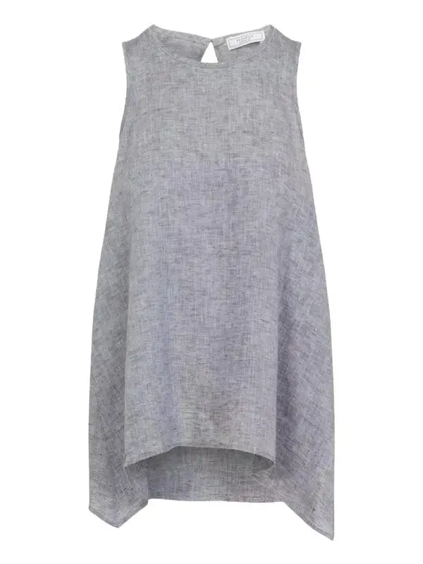 Peserico Keyhole Asymmetrical Blouse - Grey