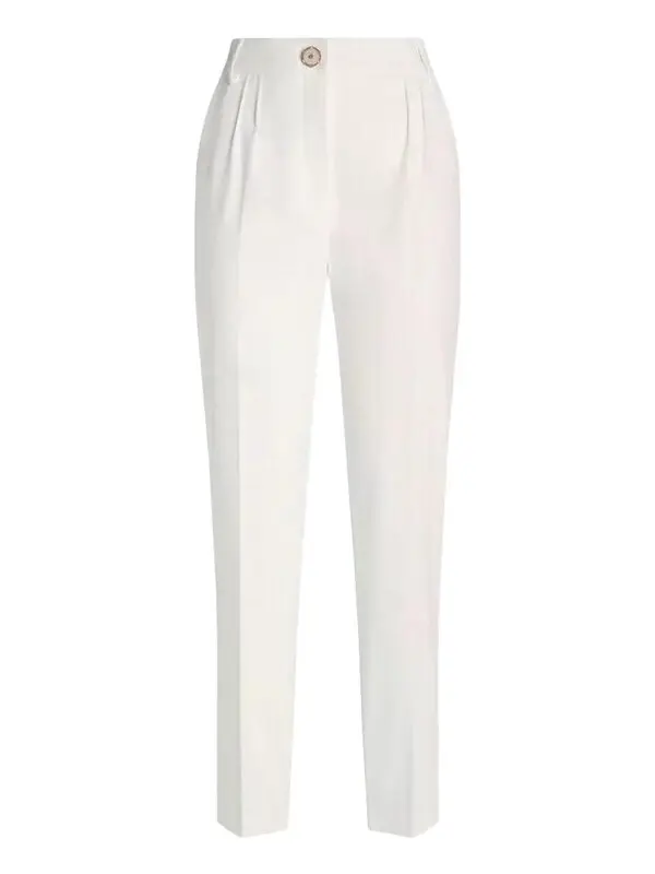 GENNY Buttoned Pleated Trousers - White