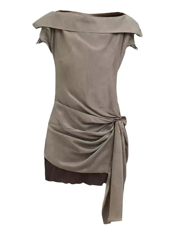 YEHUAFAN Draped Knotted Top - Grey