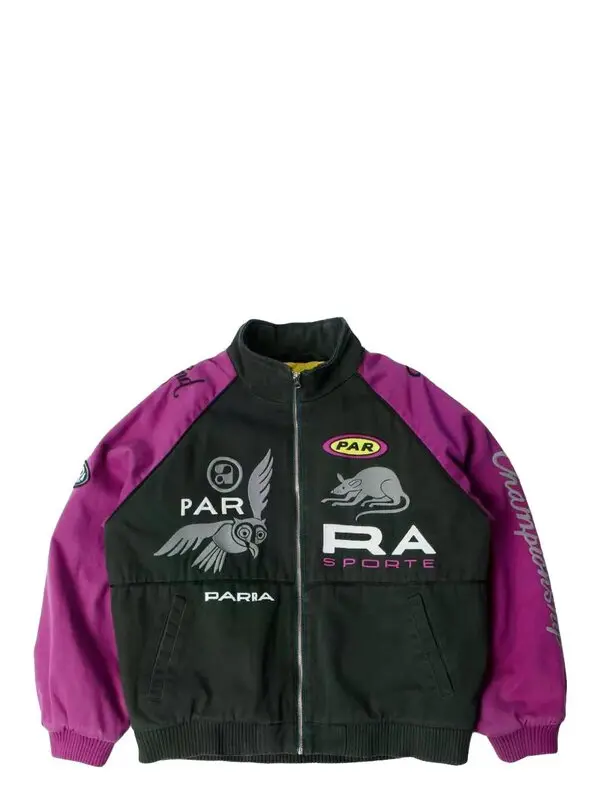 PARRA Owl Meets Rat Racing Jacket - Green