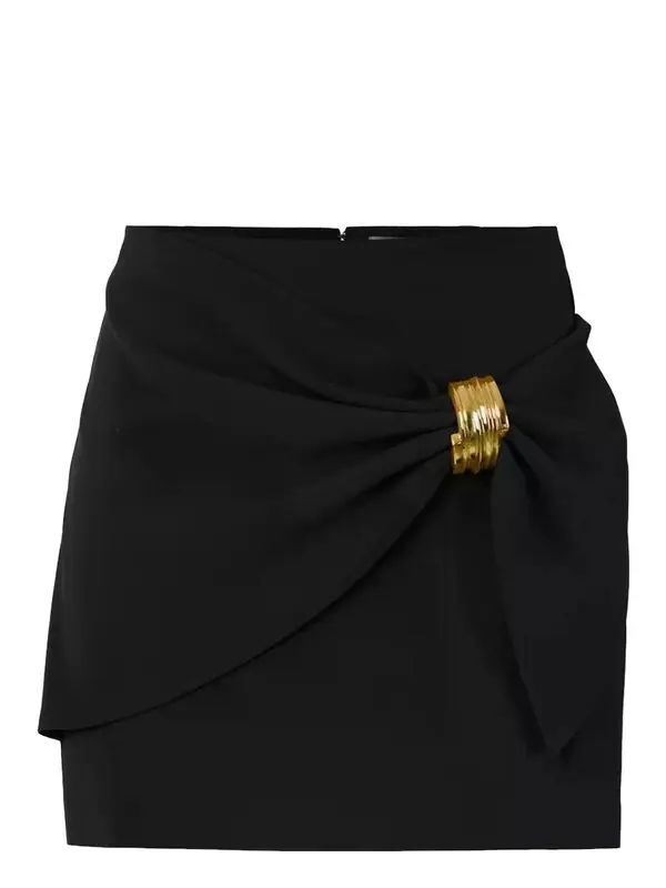 Elisabetta Franchi Gathered-detail Mini Skirt - Black
