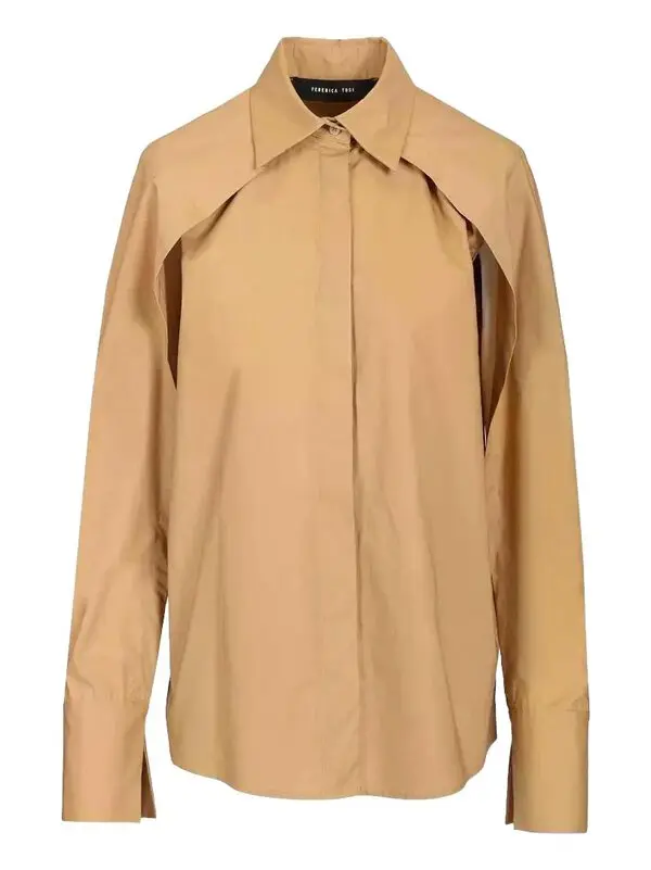 Federica Tosi Long-sleeved Poplin Shirt - Brown