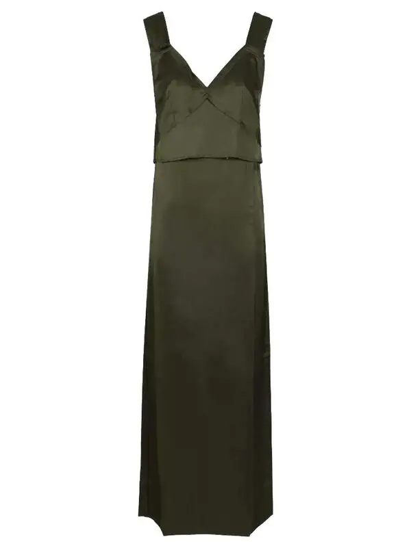 TOTEME V-neck Slip Dress - Green