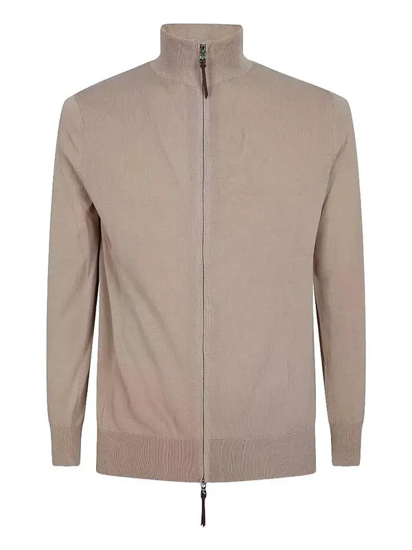 BALLANTYNE Zip-up Cardigan - Neutrals
