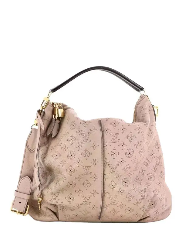 LOUIS VUITTON Selene Handbag Mahina Leather Mm Hobo Bag - Neutrals