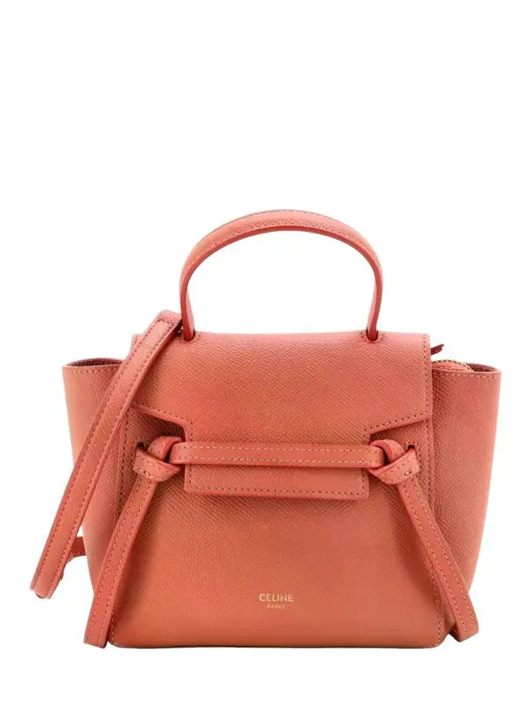 Celine Belt Bag Textured Leather Pico Shoulder Bag - Pink