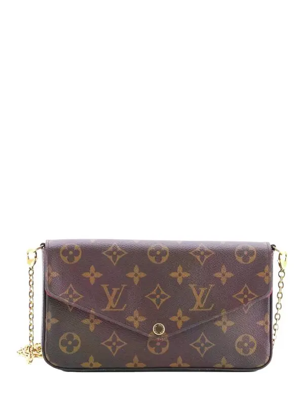 LOUIS VUITTON Felicie Pochette Monogram Canvas Crossbody Bag - Brown