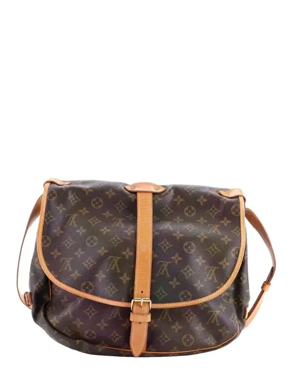 LOUIS VUITTON Saumur 35 Monogram Canvas Crossbody Bag - Brown