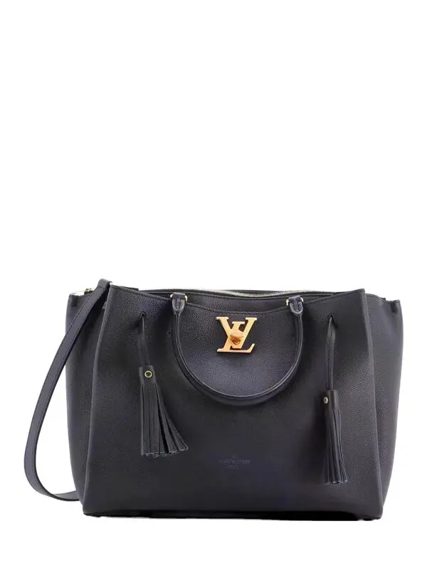 LOUIS VUITTON Lockmeto Leather Satchel - Black