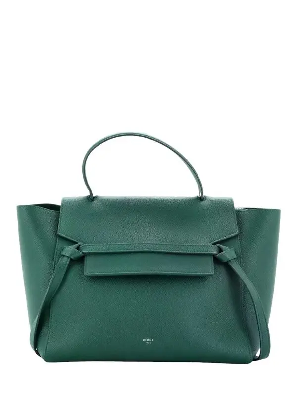 Celine Belt Bag Textured Leather Mini Shoulder Bag - Green