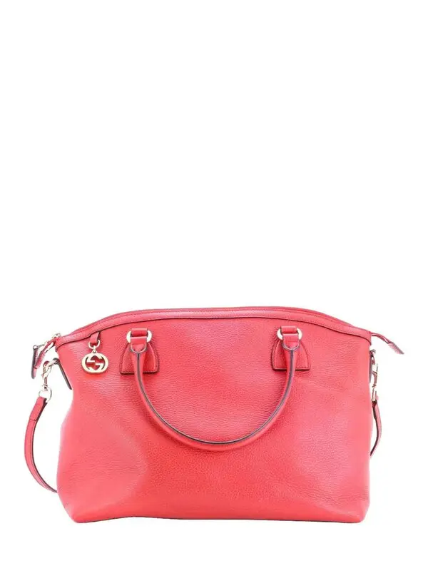 Gucci Gg Charm Convertible Dome Medium Satchel - Red
