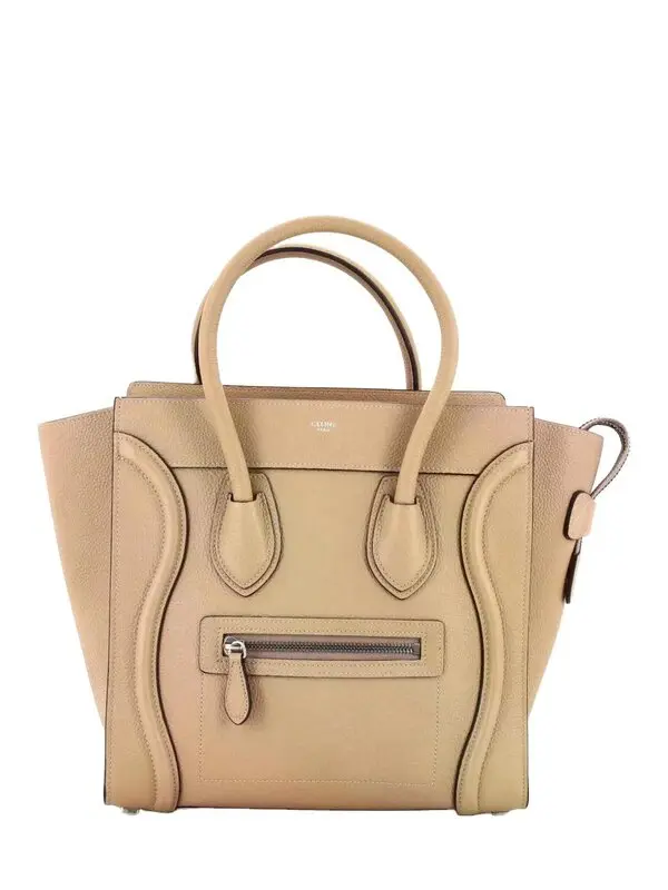 Celine Luggage Bag Grainy Leather Micro Tote - Neutrals